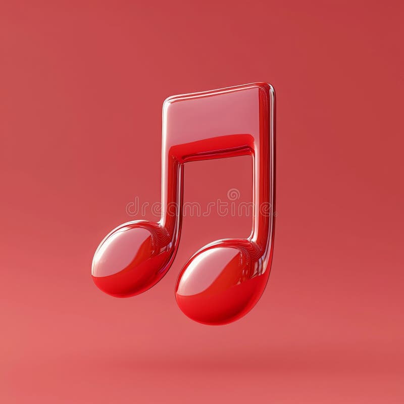 Red Music Note stock illustration. Illustration of graphic - 334828266