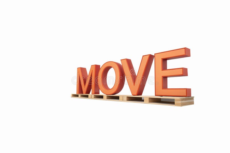 3D Orange MOVE Text with Wooden Pallet Display Ideal for Motivational ...