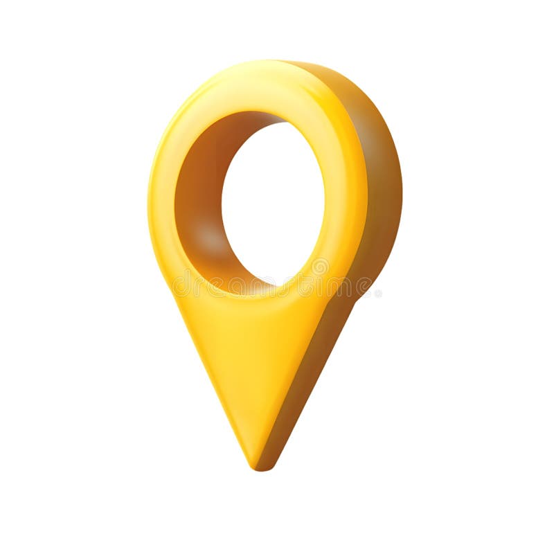 3D Yellow Location Pin Icon for Modern Navigation Systems Stock ...