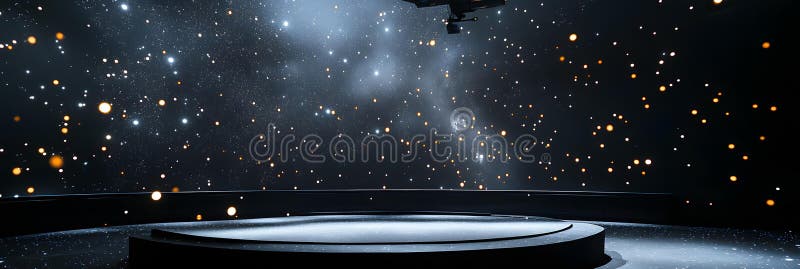 Dramatic Starry Night Stage Stock Illustration - Illustration of ...