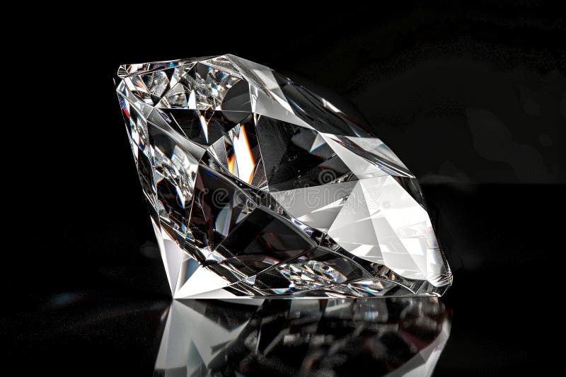 A Stunning Close-up of a Brilliant Diamond. the Intricate Cuts Reflect ...