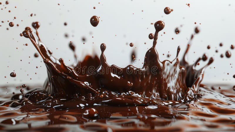 Decadent Chocolate Splash on White Background - Cut Out Stock ...