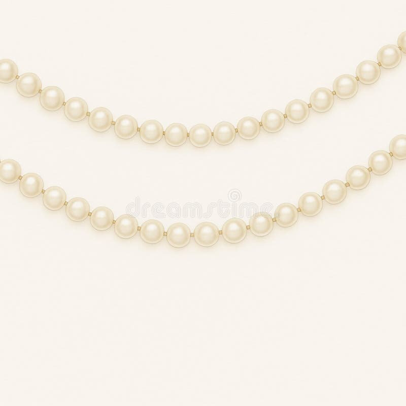 Lustrous Threadlines String of Pearls in Watercolor Style Stock Photo ...
