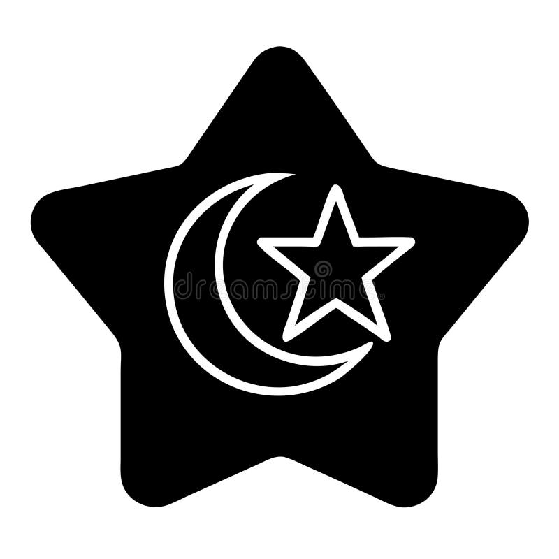 Celestial Star and Crescent Moon Vector Symbol Nighttime Design Stock ...