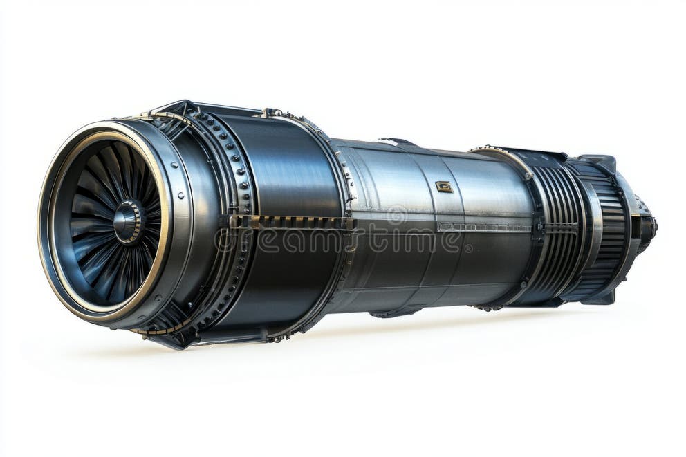 A Close-up View of a Jet Engine with Sleek Metallic Design. this ...