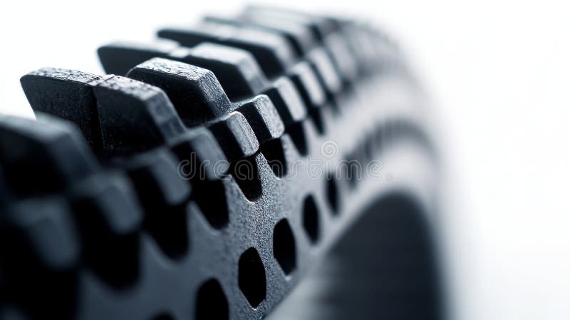 Close-up View of a Textured Tire Tread Showcasing Detailed Rubber ...