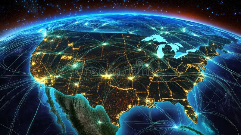An Illustrated Map of the US Showcasing Diverse Global Network ...