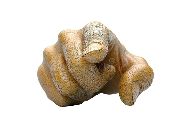A Realistic Pointing Hand with a Clenched Fist Stock Photo - Image of ...