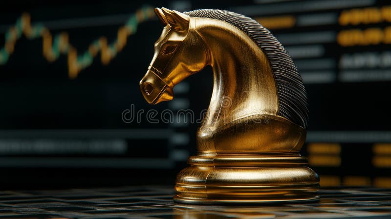 The Image Features a Digital Chess Knight Positioned on a Futuristic ...