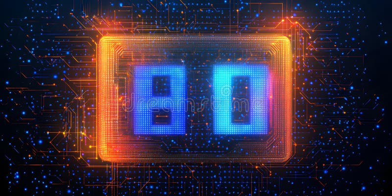 Digital Representation of Number 80 in Neon Font Stock Illustration ...