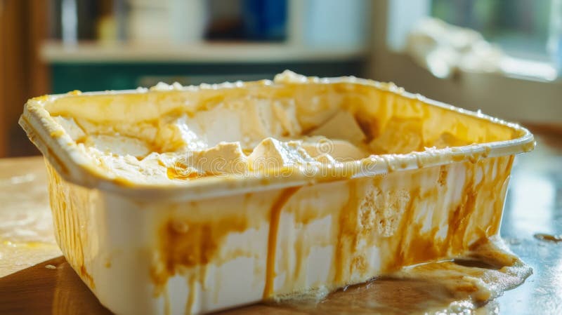 Butter in a Container Over a Marble Counter Stock Image - Image of ...