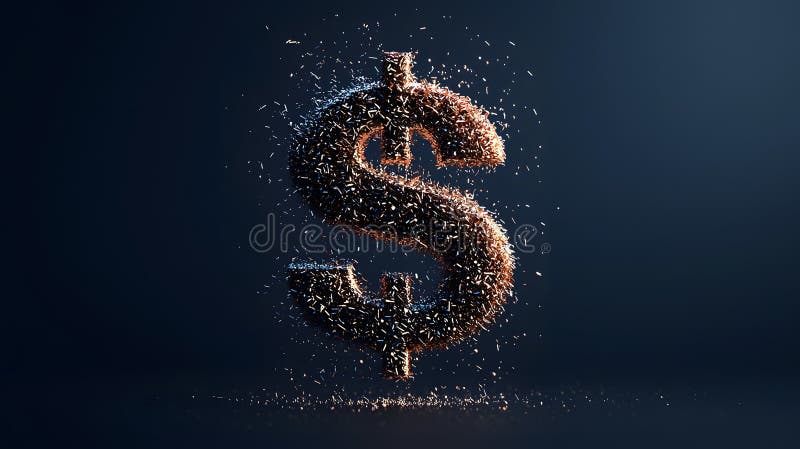 A Dollar Sign Emerges from a Dynamic Spectacle of Particles ...