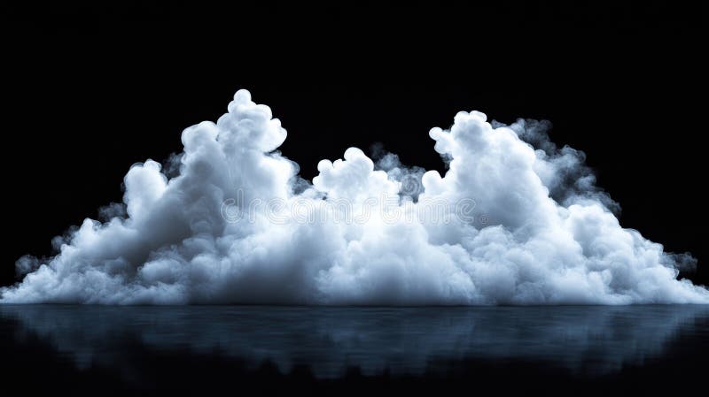 Dramatic Cloud Formation on a Dark Background with Reflective Surface ...