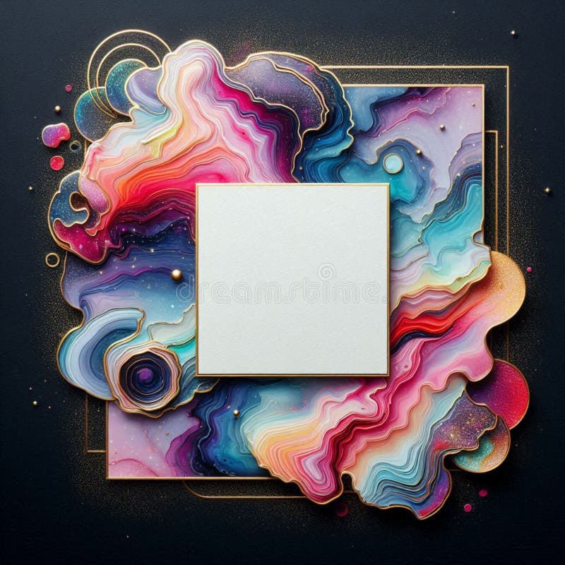 A Dynamic Abstract Art Piece Characterized by Flowing Waves of Color ...