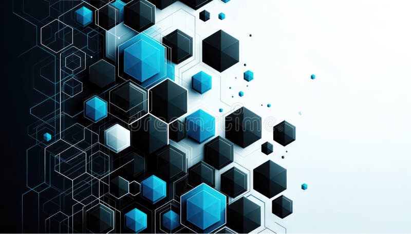 Abstract Technology Background with Hexagonal Shapes, Futuristic ...