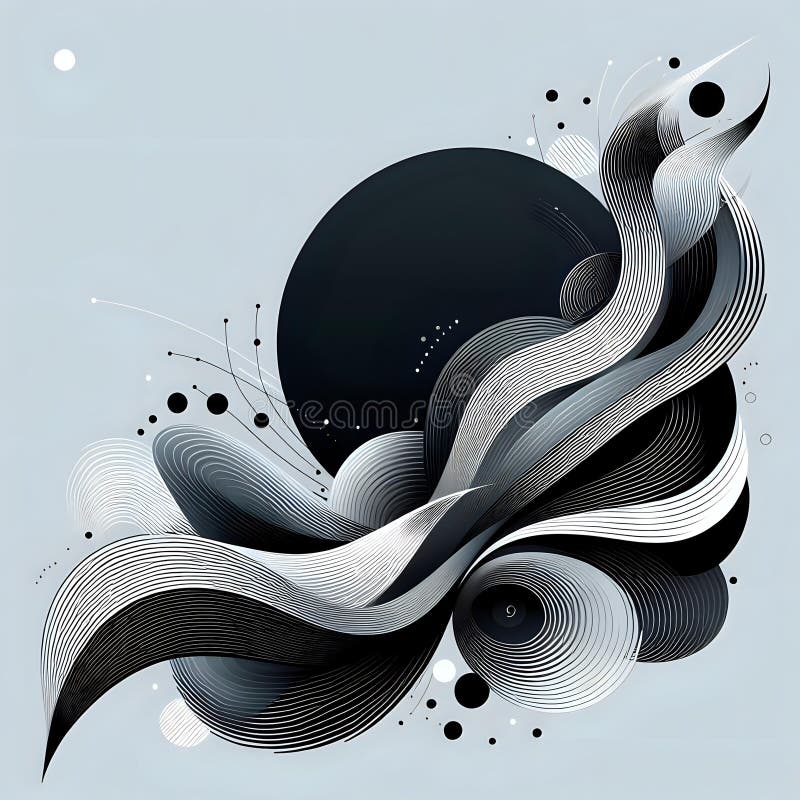 Abstract Black and White Waves Stock Illustration - Illustration of ...