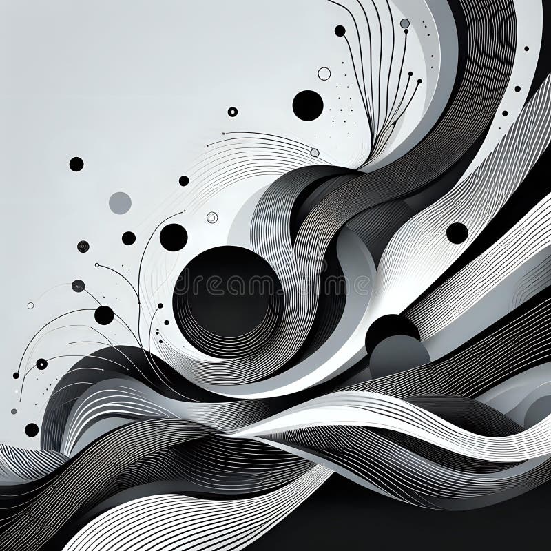 Abstract Black and White Waves Stock Illustration - Illustration of ...