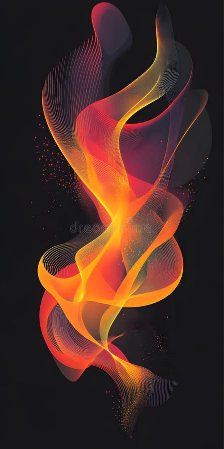 Dynamic Abstract Flow of Warm Colors Stock Illustration - Illustration ...