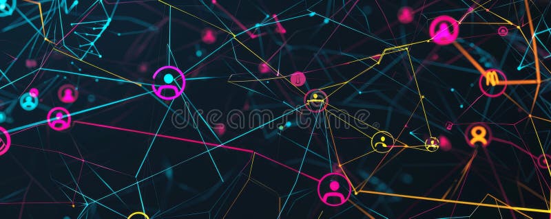 Vibrant Abstract Network with Interconnected Nodes Symbolizing Peer-to ...