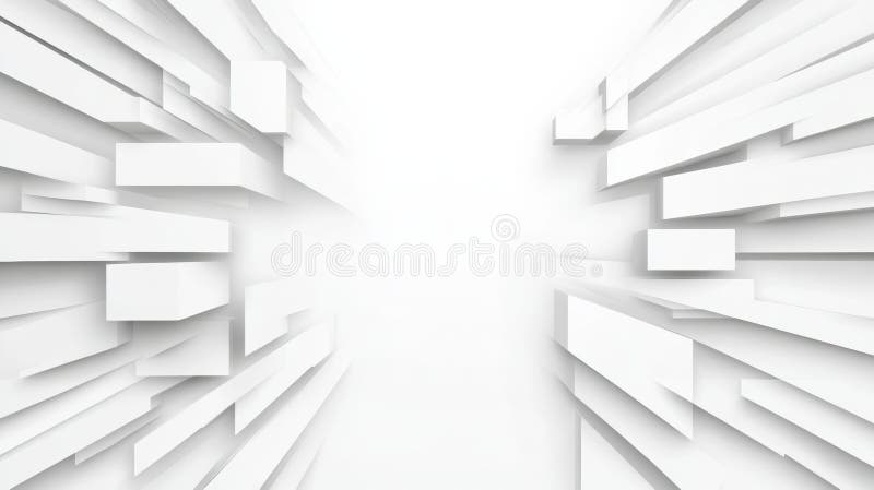 Abstract White Geometric Background with Layered Rectangular Shapes, AI ...