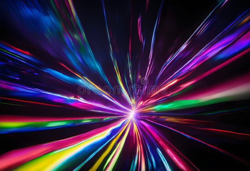 Hyperspace Warp Speed Abstract Multicolor Light Streaks Background ...