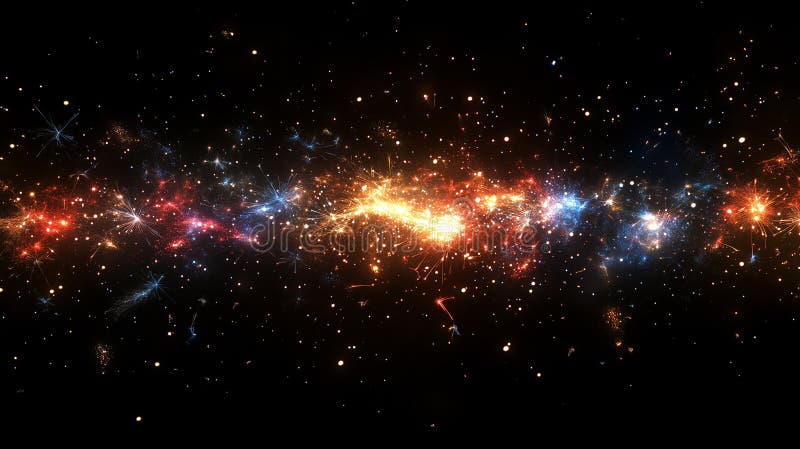 Explosive Cosmic Fireworks Galaxy with Vibrant Colors and Starbursts ...