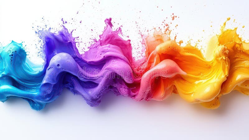 Dynamic Fluidic Colorful Waves of Paint Expressing Artistic Motion and ...