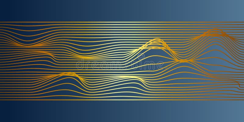 This Image Features a Dynamic Interplay of Gold Lines Creating Wavy ...