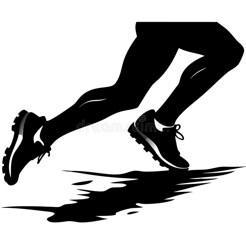 Dynamic Runners Legs Silhouette Vector for Sports Print and Fitness ...