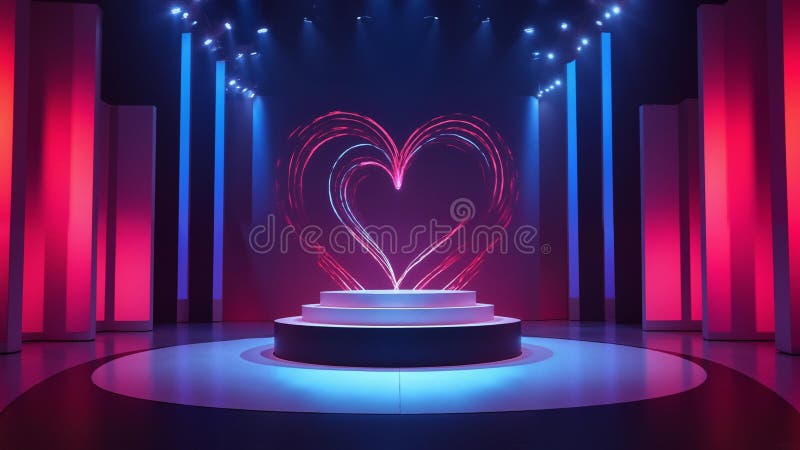 Light-Up Heart Stage Show Effects Stock Illustration - Illustration of ...