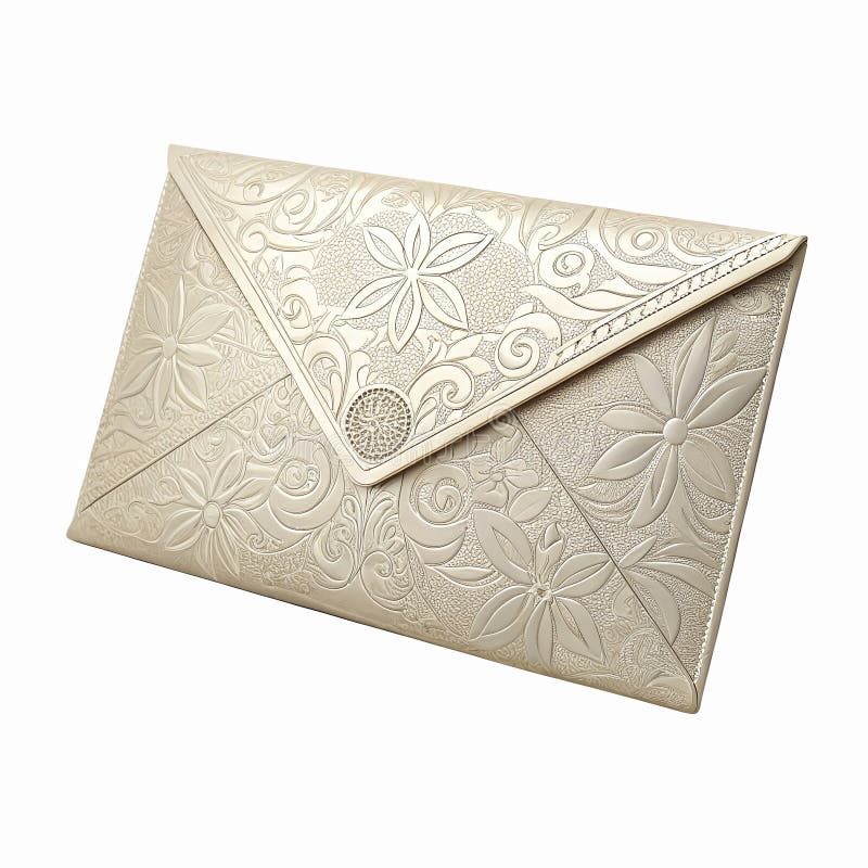 Elegant Beige Floral Embossed Envelope for Invitations or Gifting on ...