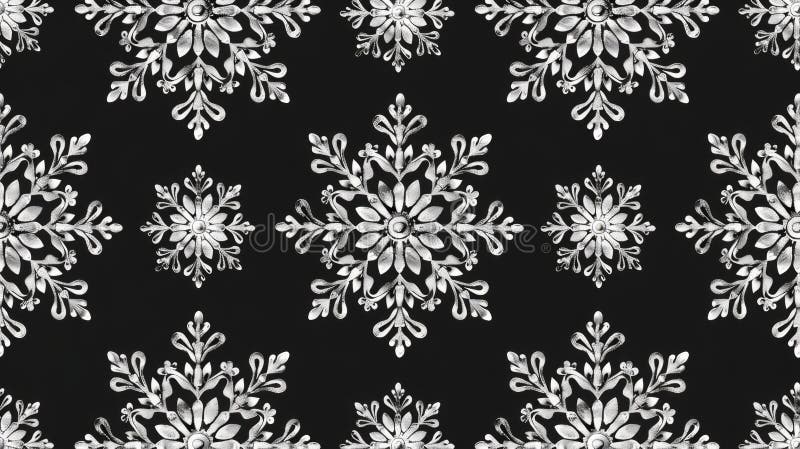 Black and White Snowflake Pattern Generative AI Stock Photo - Image of ...
