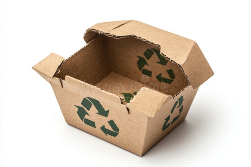 An Open Cardboard Box Showcases Its Recyclable Nature. this Empty Box ...