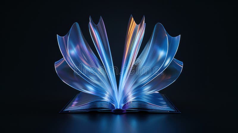 Enchanted Book Illuminated by Abstract Lights in the Dark - Literature ...