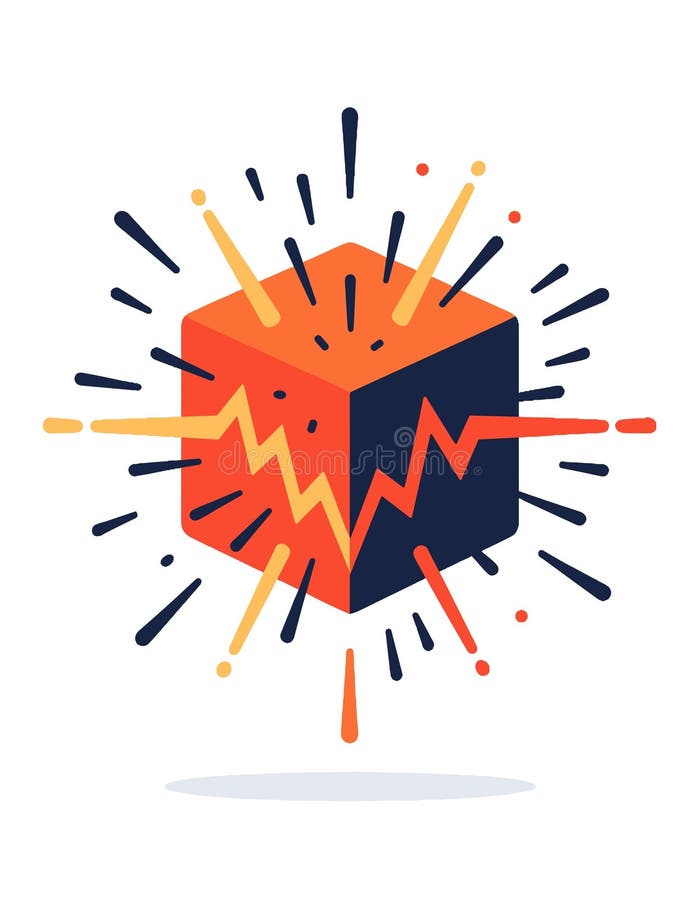 Exploding Box Cartoon Burst Dynamic Power Spark Stock Photo ...