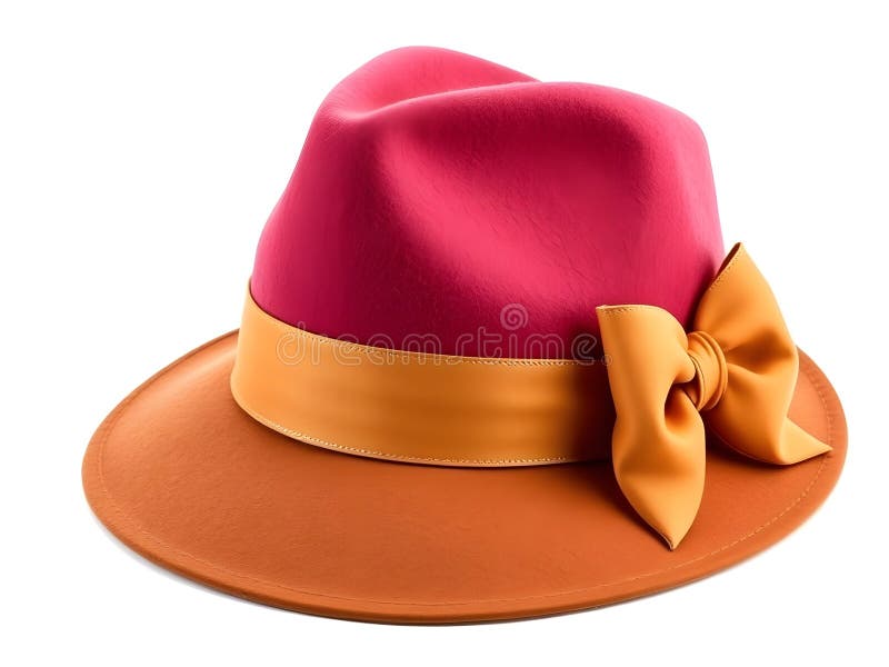 Multicolored Fedora Hat with Ribbon on White Background – Stylish ...
