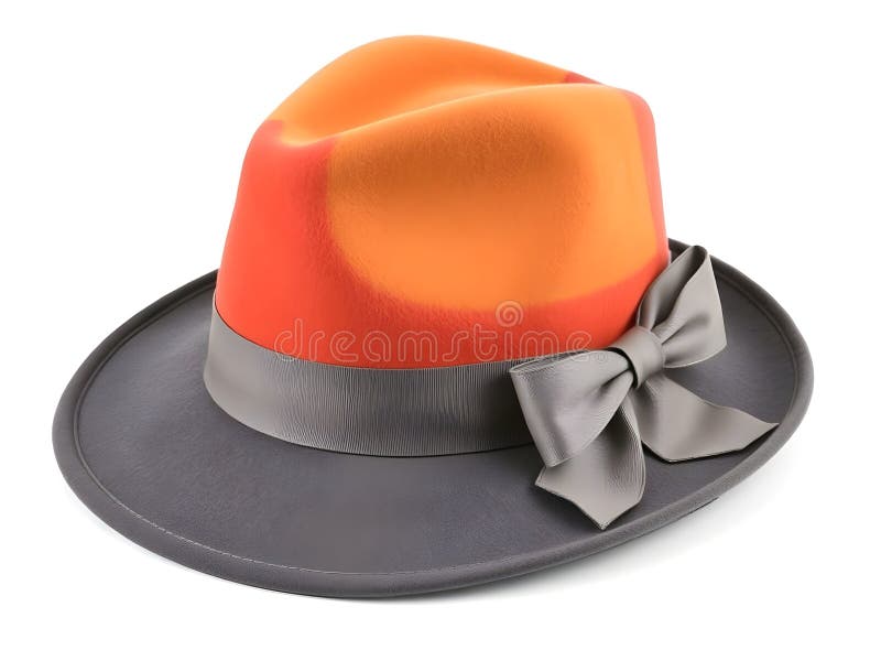 Multicolored Fedora Hat with Ribbon on White Background – Stylish ...