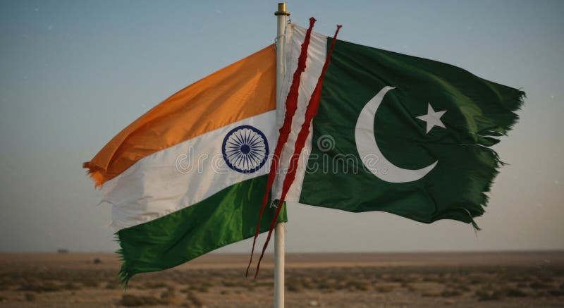 Fragmented Unity Two Nations Flags Symbolizing Strained Relationships ...