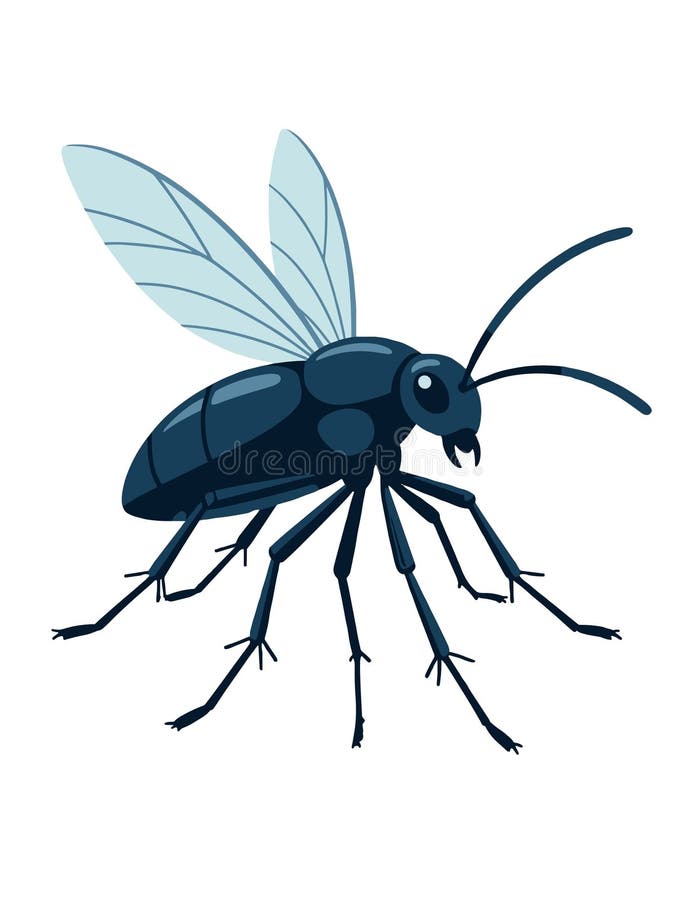 Mosquito Insect Character Flying Pest Disease Carrier Flat Stock ...