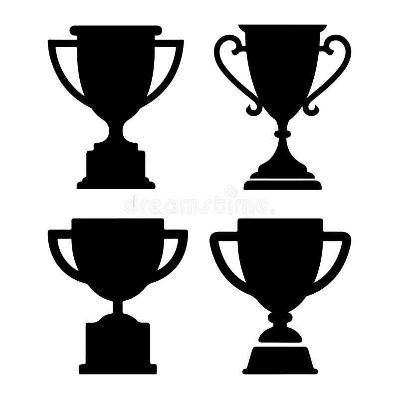 Four Simple Black Trophy Icons for Design Stock Vector - Illustration of circle, cartoon: 362705148