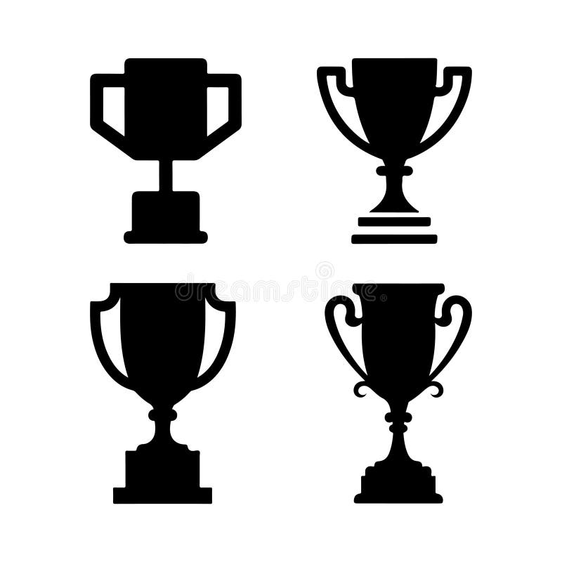 Four Simple Black Trophy Icons for Design Stock Vector - Illustration ...