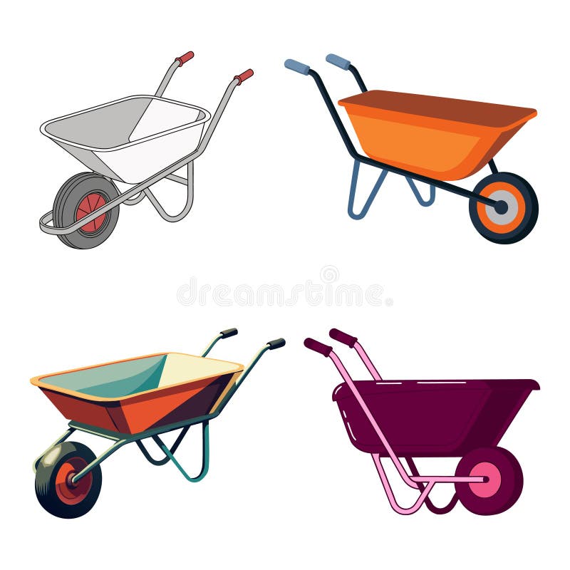4 Wheel Barrow Collection – Ideal for Construction and Gardening Stock ...