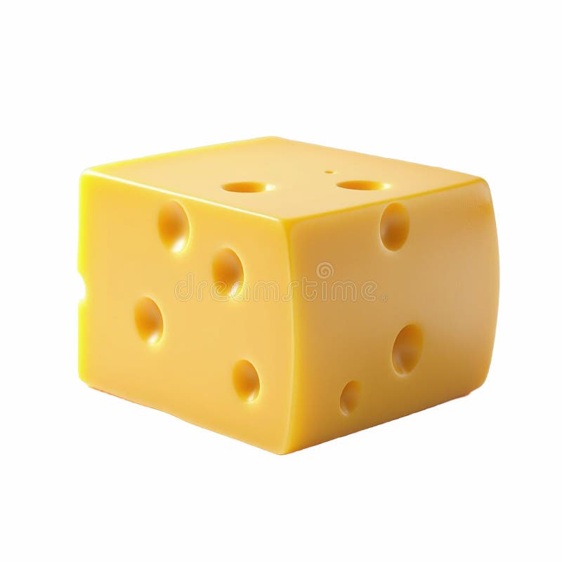 Cheddar Cheese Block with Holes Transparent Clipping Path Stock ...