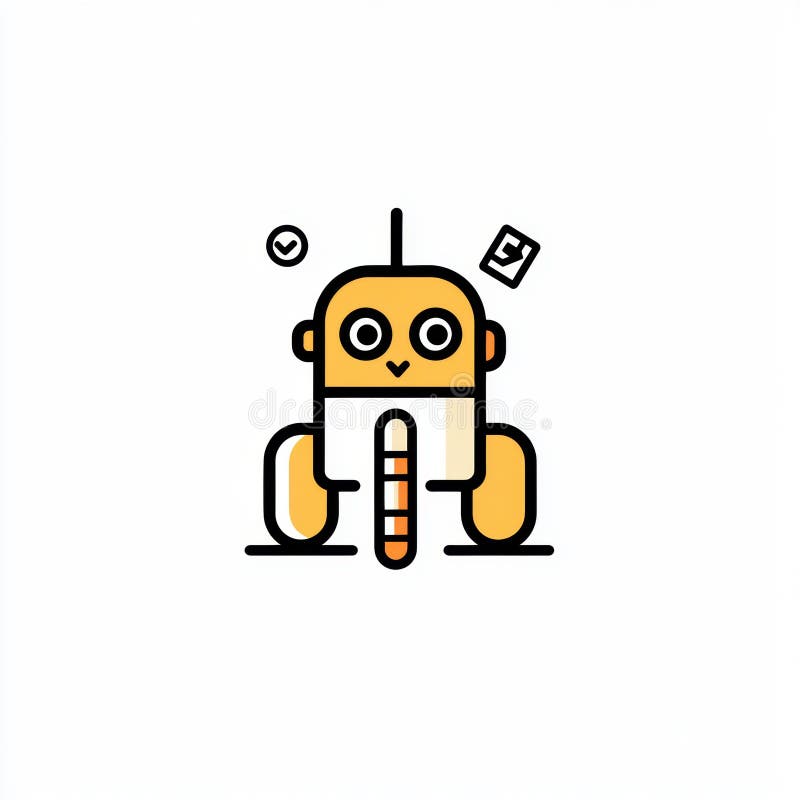 Cute Robot Illustration stock image. Image of cartoon - 367304077