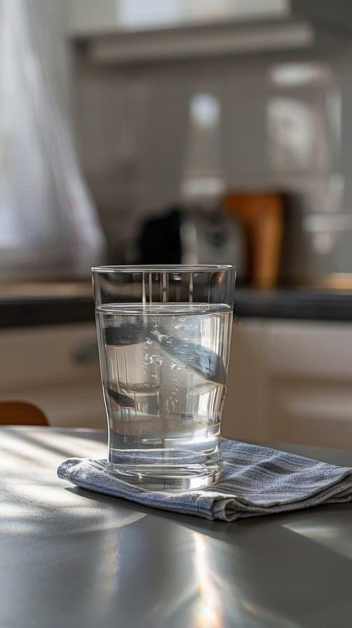 Pure Water Pouring into Glass on White Table â€“ Health and Wellness ...