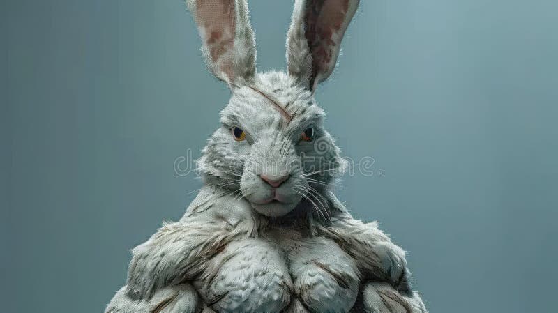 Easter Bunny with a Muscular Physique Stock Illustration - Illustration ...
