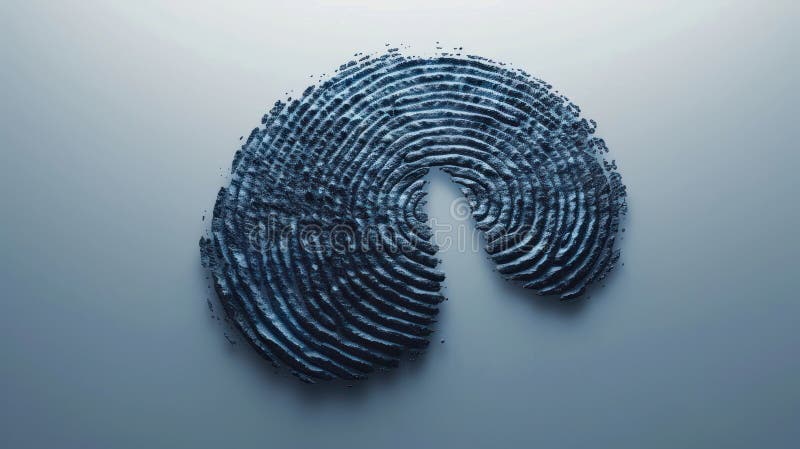 Futuristic Fingerprint Symbol for Biometric Identity and Security Stock ...