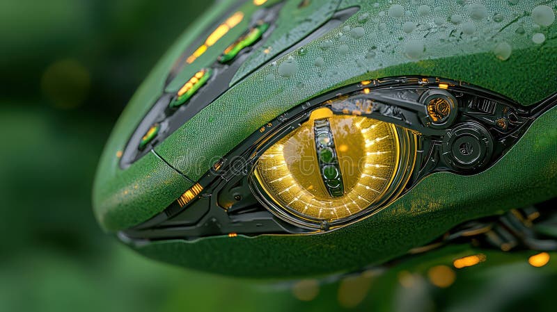 Green Robot in Action - Futuristic Technology Concept Stock ...