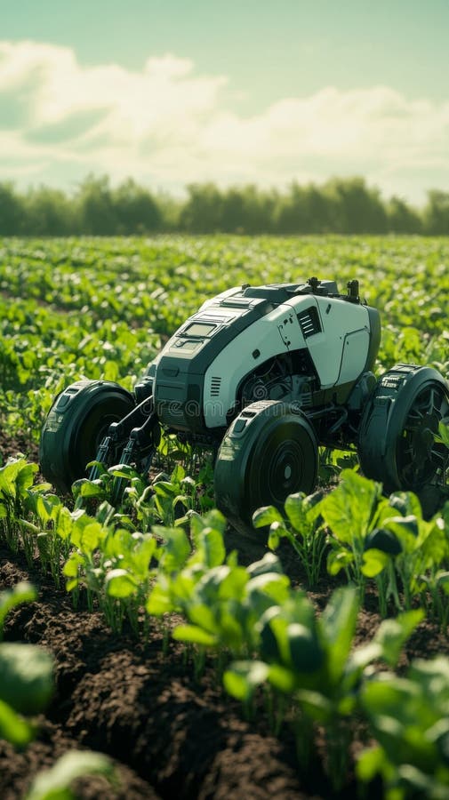 Innovative Agricultural Robot Traverses Vibrant Green Fields Showcasing ...