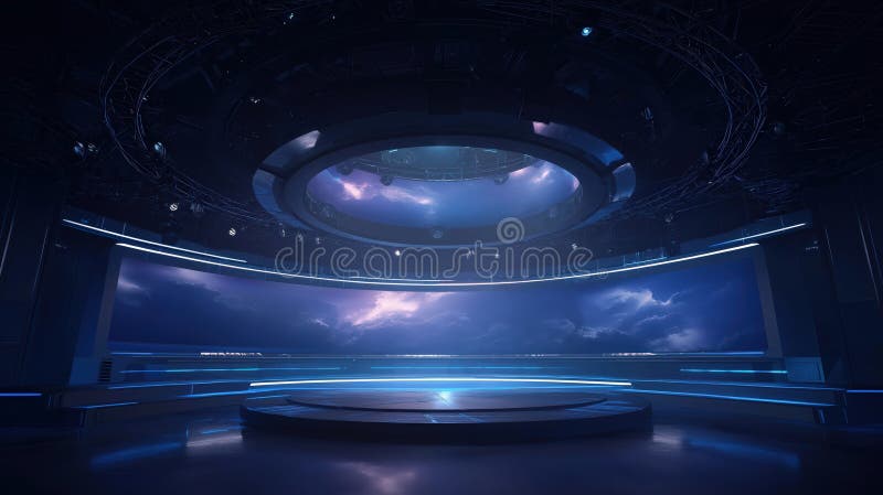 Futuristic Studio with Modern Lighting and Dynamic Background Design ...